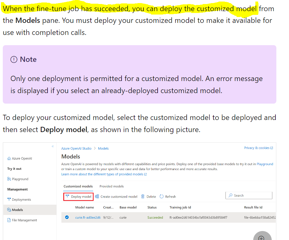Deploy finetuned GPT-3 model stuck at "Creating Deployment" stage - Microsoft Q&A