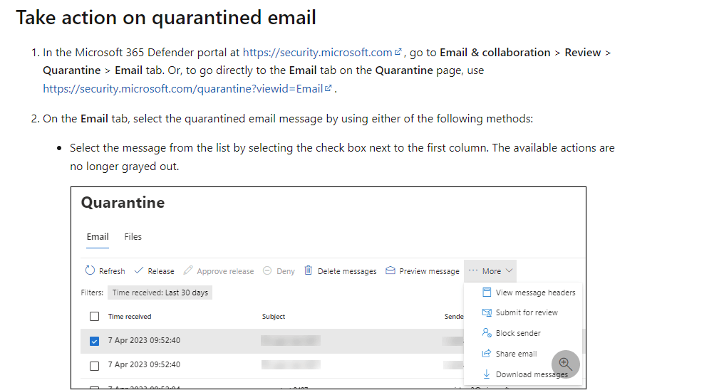how to release quarantined emails in Outlook? - Microsoft Q&A