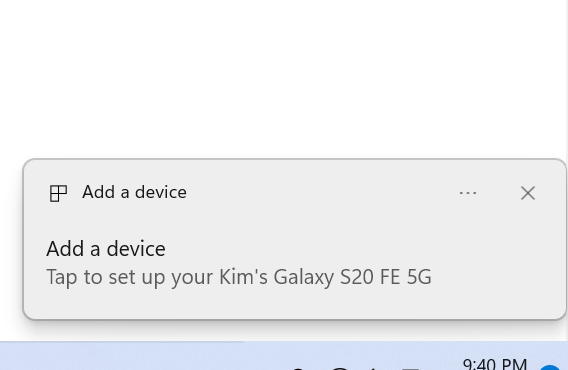 ADD A DEVICE POPUP - Microsoft Q&A