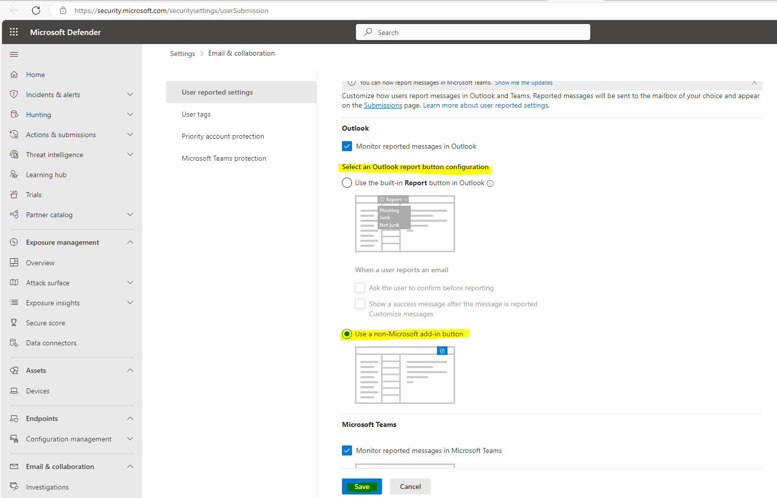 How can i remove only the "Report Phishing" Button from Outlook Classic and Outlook New ...