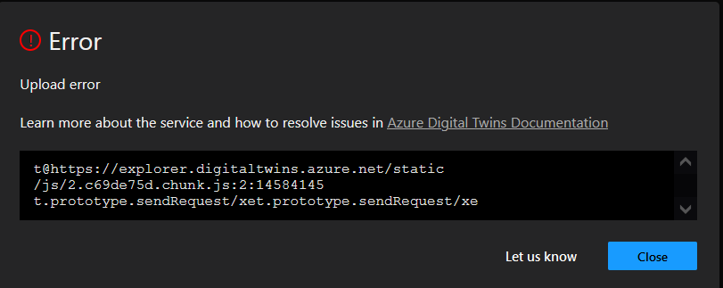 Error in loading models in Azure Digitial Twins - Microsoft Q&A Error in loading models in Azure Digitial Twins - Microsoft Q&A