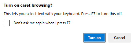 Why this add a cursor on text so you can select text with you keyboard ...
