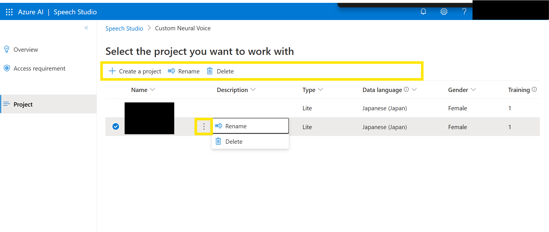 Copying a Custom Neural Voice Model to Another Project in New UI ...