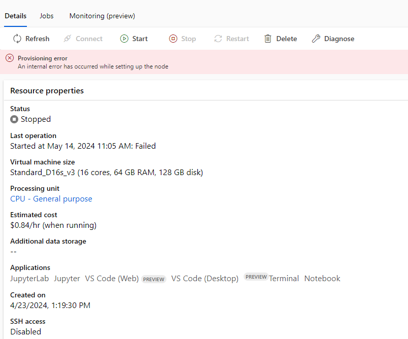 Azure Machine Learning Compute Instance Stuck in Starting State ... Azure Machine Learning Compute Instance Stuck in Starting State ...