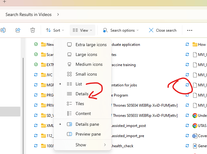 one drive synce status not showing on detail view in file explorer - Microsoft Q&A