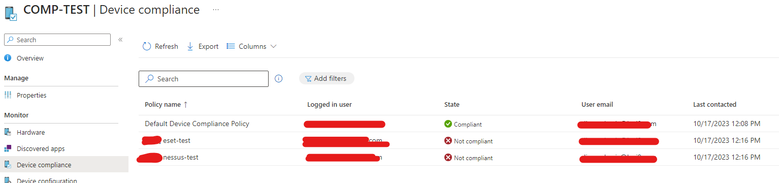 Intune compliance - grace period vs not-compliant - Microsoft Q&A