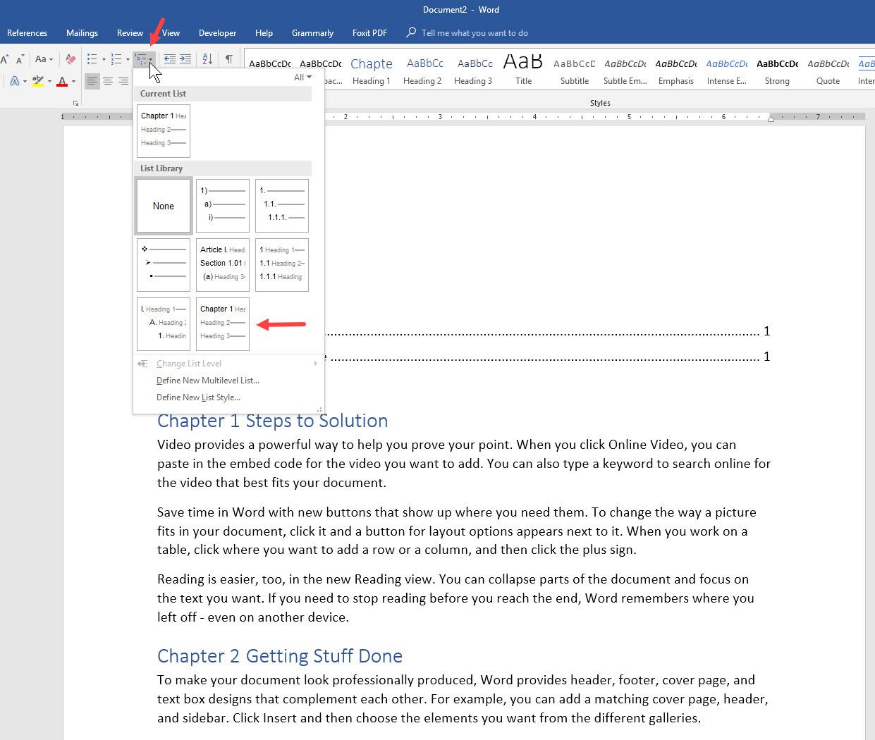 Chapter Number - Table of Contents - Word 2016 - Template book ...