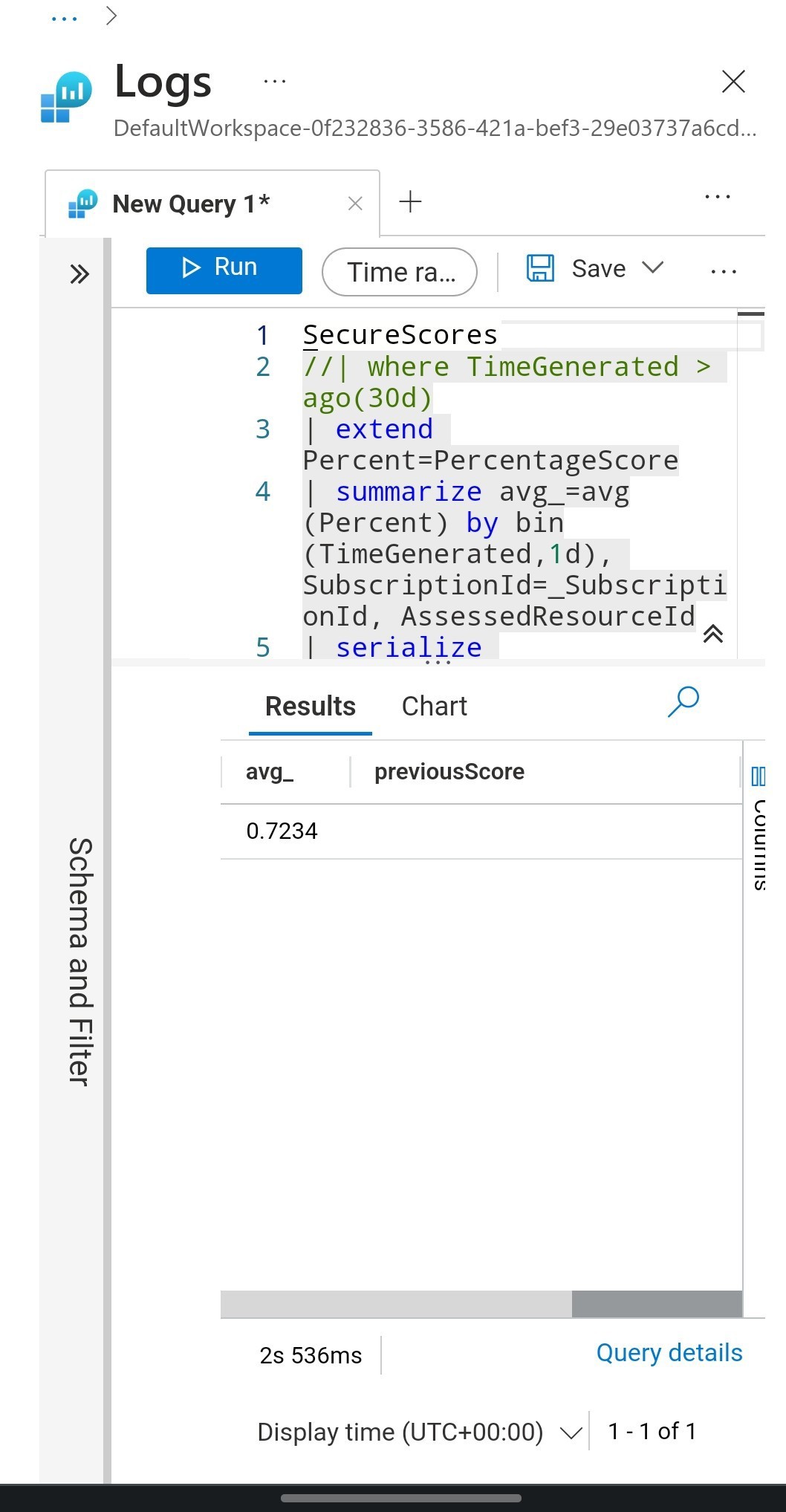 Monitor Security Score using KQL/ Kusto using Log Analytics Workspace - Microsoft Q&A