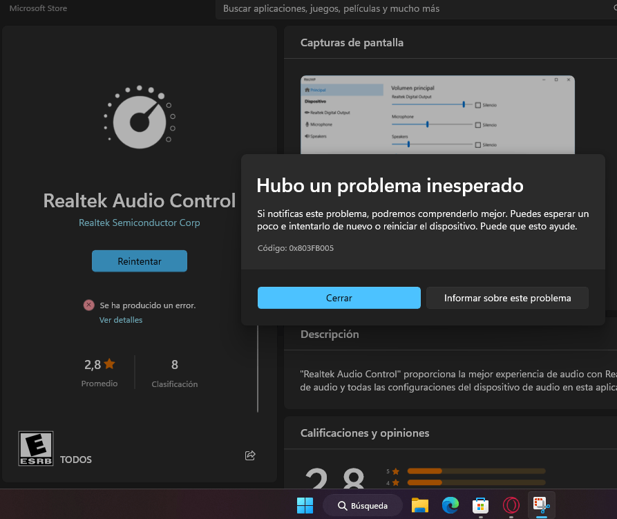 Realtek Audio Control no se me instala desde la tienda - Microsoft Q&A