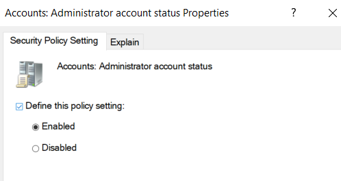 Active Directory Server Default Administrator Account is being disabled automatically ...