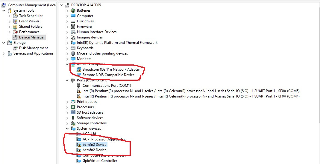 Broadcom 802.11ac WDi SDIO Adapter & bcmfn2 driver not working wibdows ...