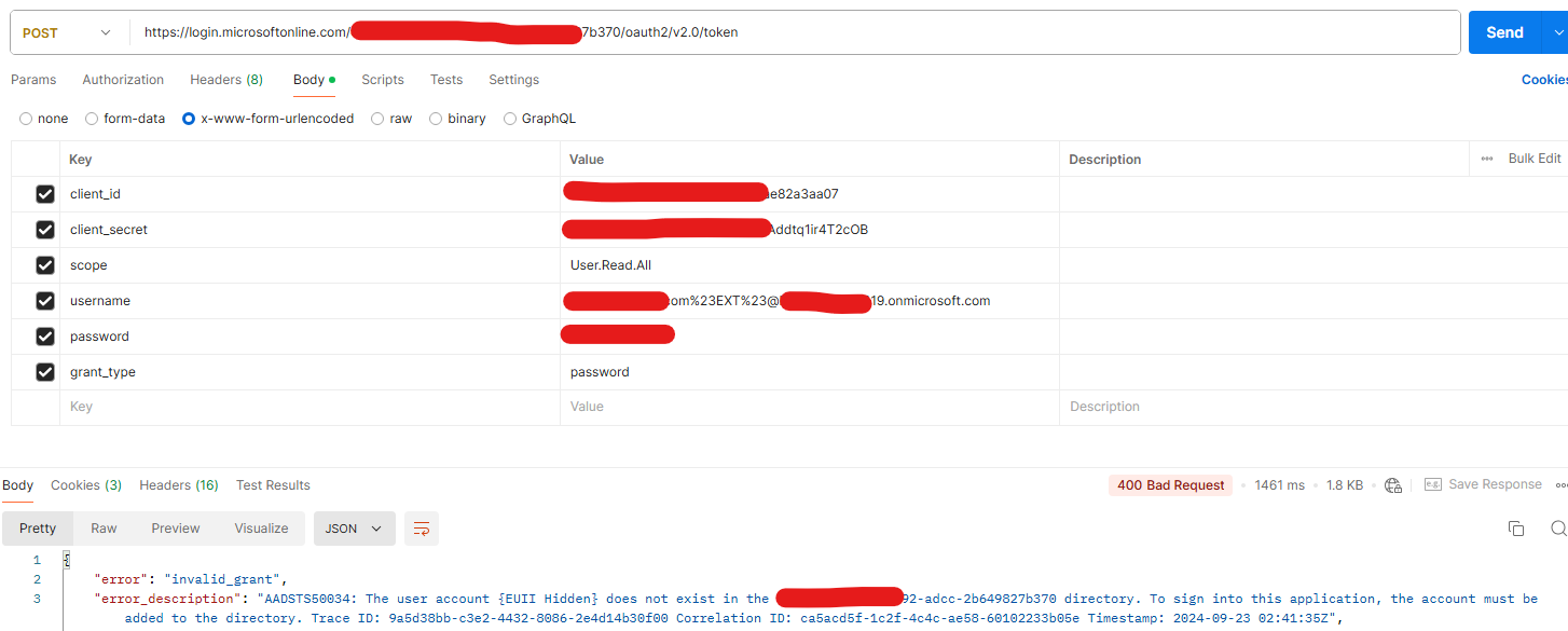 Unable to get a Microsoft Graph Token - Microsoft Q&A