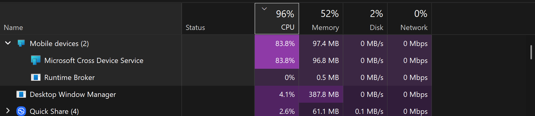 Cross Device Service Eating up my CPU!!! - Microsoft Q&A