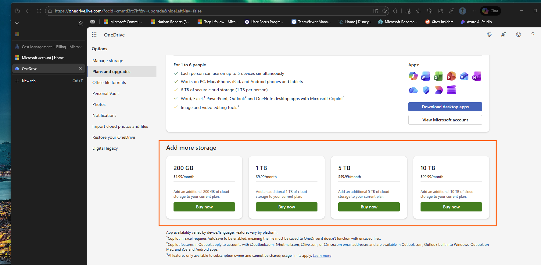 How can I add more OneDrive storage to my Microsoft Office account ...
