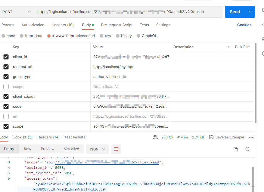 Bearer was not authenticated. - Microsoft Q&A