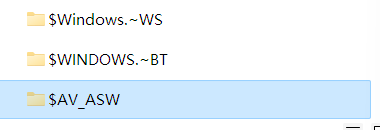 what is $Windows.~WS,$WINDOWS.~BT and $AV_ASW - Microsoft Q&A