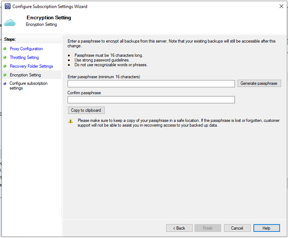 How do I recover Azure Backup Passphrase? - Microsoft Q&A