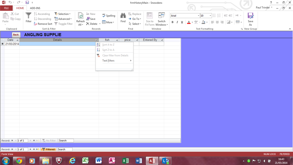 MS Access Filtering/Sort Problems 2013 - Microsoft Q&A