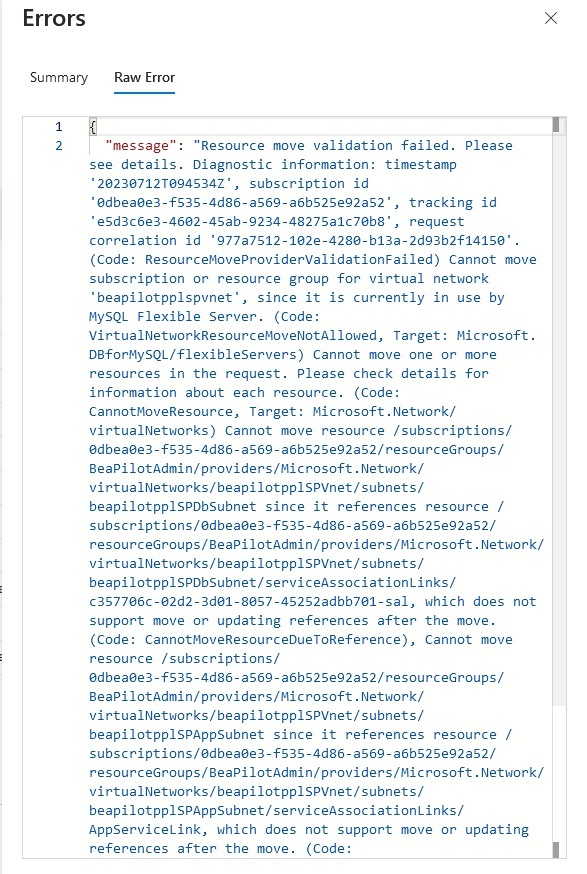 Cannot transfer my resources from the Free Trial to my approved MS ...