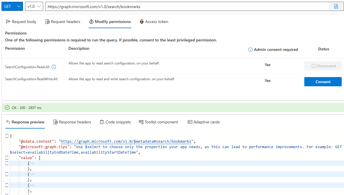 How to use Graph API to list Bookmarks by given item id - Microsoft Q&A
