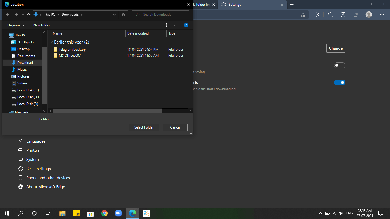 How can i make Edge "Ask where to save" each time i download a file ...