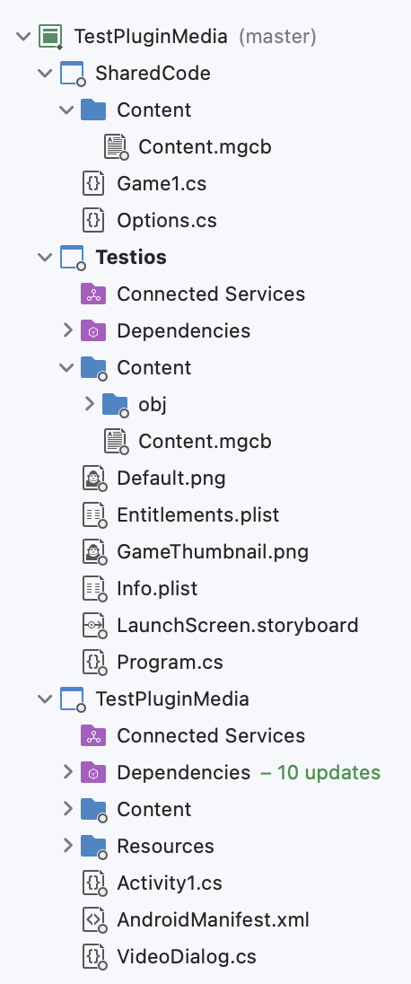 How can I play a video from a folder in my iOS project with the native ...