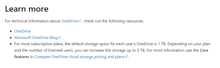 Increasing OneDrive default storage size for user - Microsoft Q&A