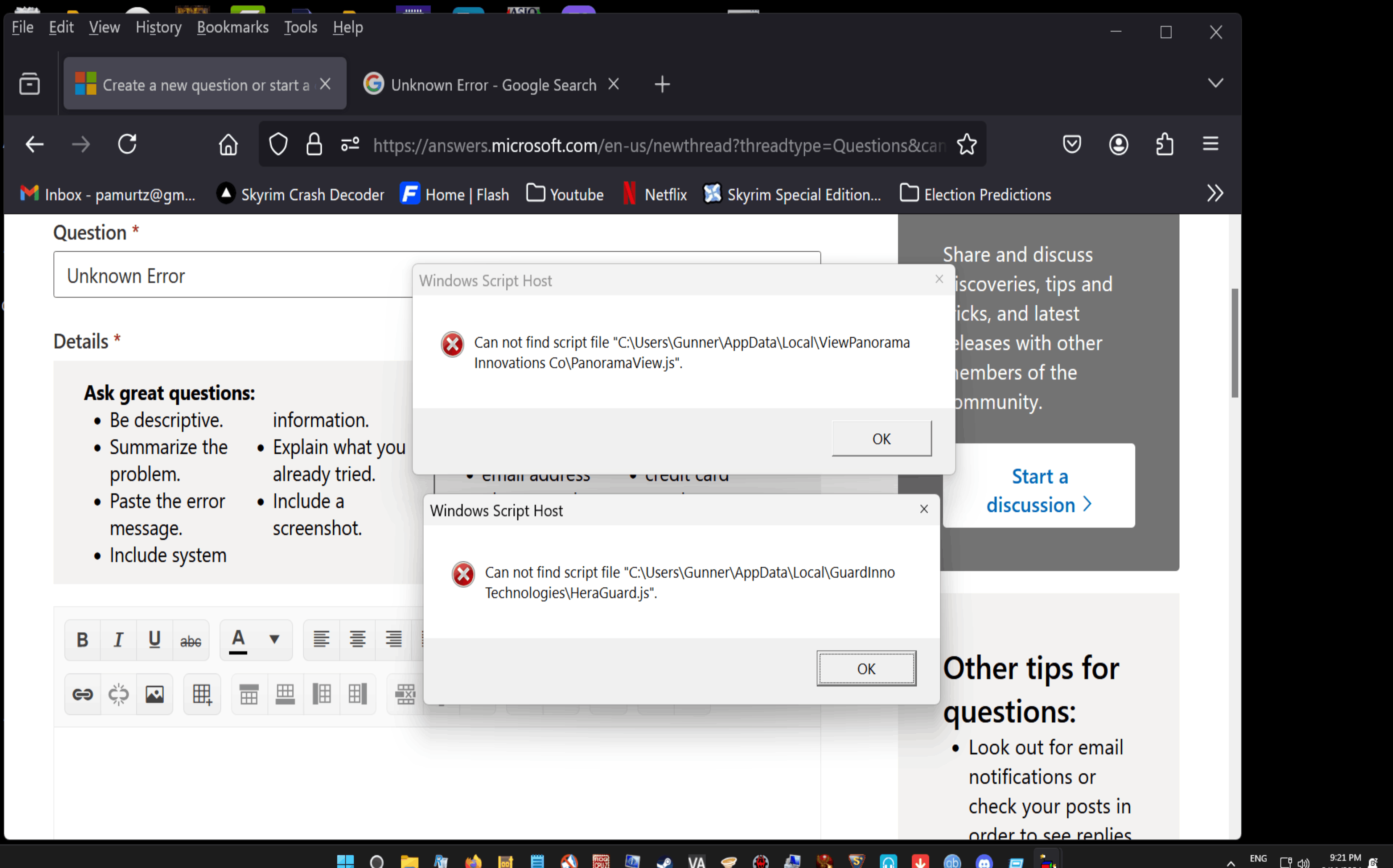 Unknown Error - Microsoft Q&A