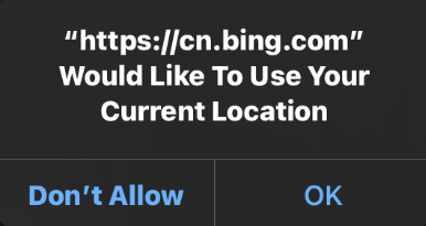 In Edge for iOS, how to change the per site permission setting for location service (geolocation ...