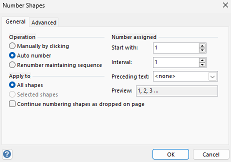 Auto numbering feature in MS Visio not working as expected - Microsoft Q&A