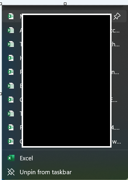 Excel jump pin list won't accept new filenames - Microsoft Q&A