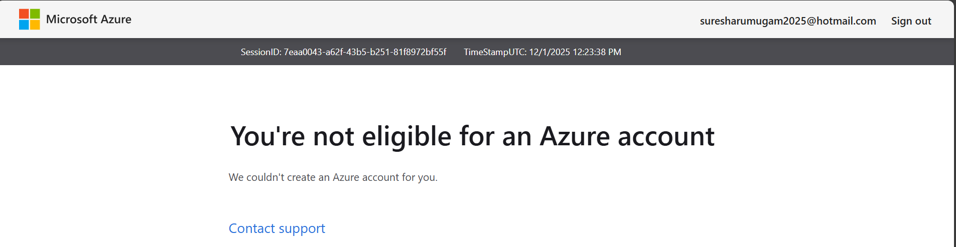 How to resolve my access to Azure portal in accessing or creating the resources, i am getting ...