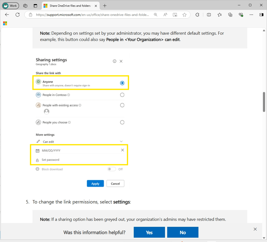 Unable to set expiration date in OneDrive Copy Link settings ...