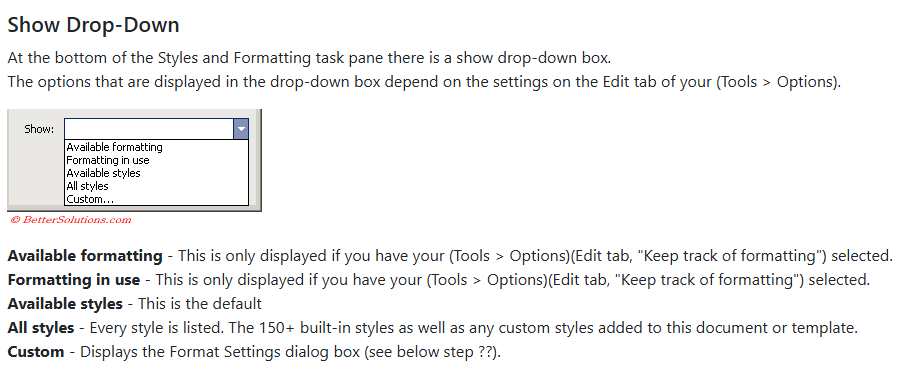 What does, "Keep track of Formatting" refer to. - Microsoft Q&A