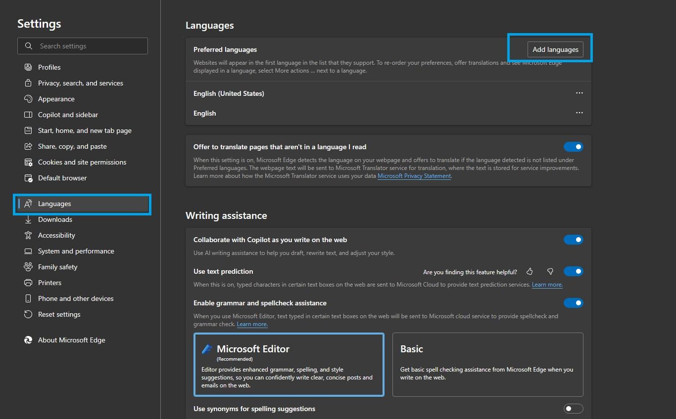 how to change Microsoft edge into English version. I download microsoft ...
