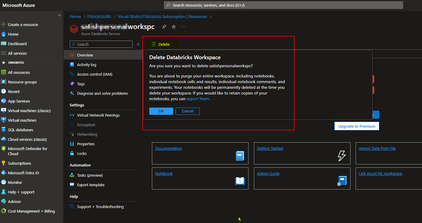 Unable to stop or delete Databricks virtual machines. - Microsoft Q&A