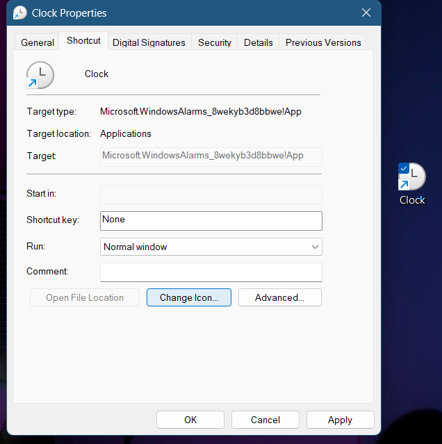 How to restore default Windows Clock icon for desktop shortcut (Windows ...