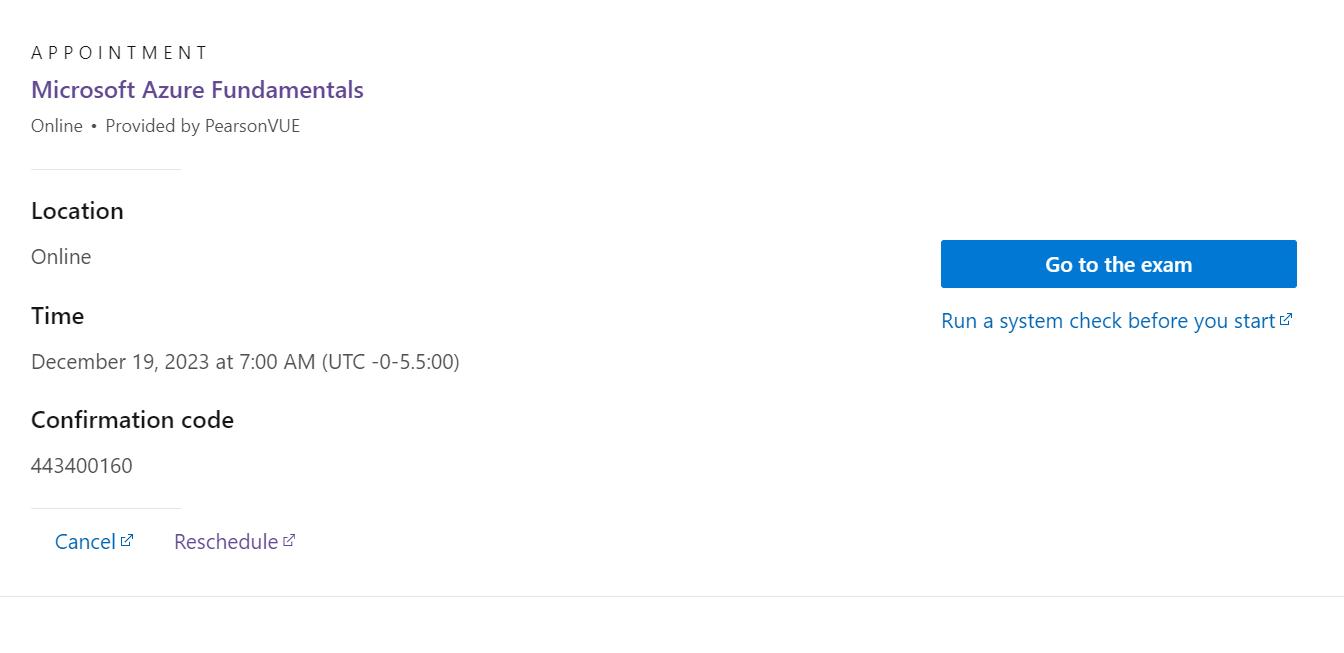 Want to change my upcoming exam appointment location from Online to ...