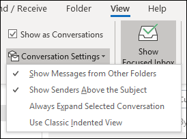 white or no triangle next to conversion in outlook 365 - Microsoft Q&A