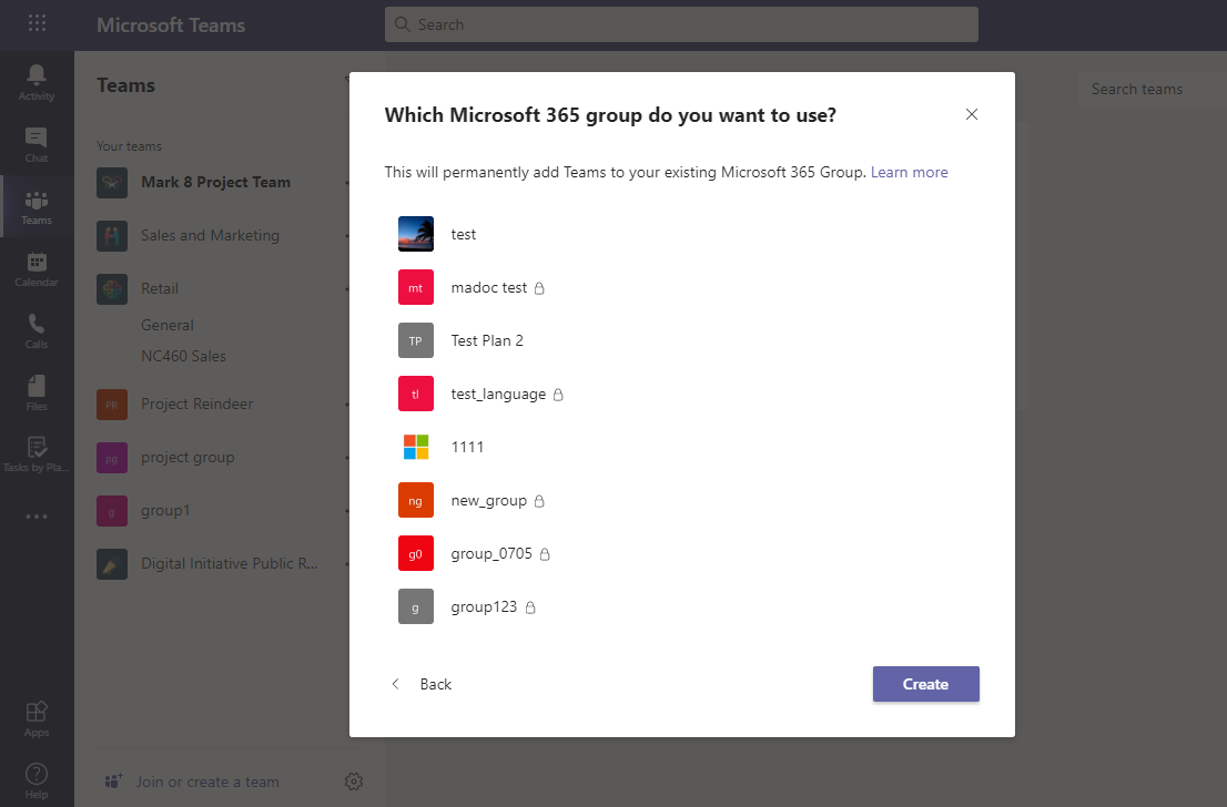 How to create a Microsoft Team from a currently Project Online ...