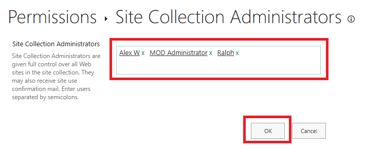 How do I add Site Collection Administrators to a OneDrive account I am Site Collection Admin for ...