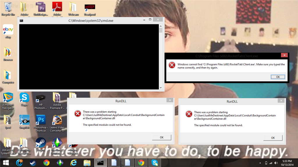 system32/cmd.exe and RunDLL popup on start up. How can I fix this ...