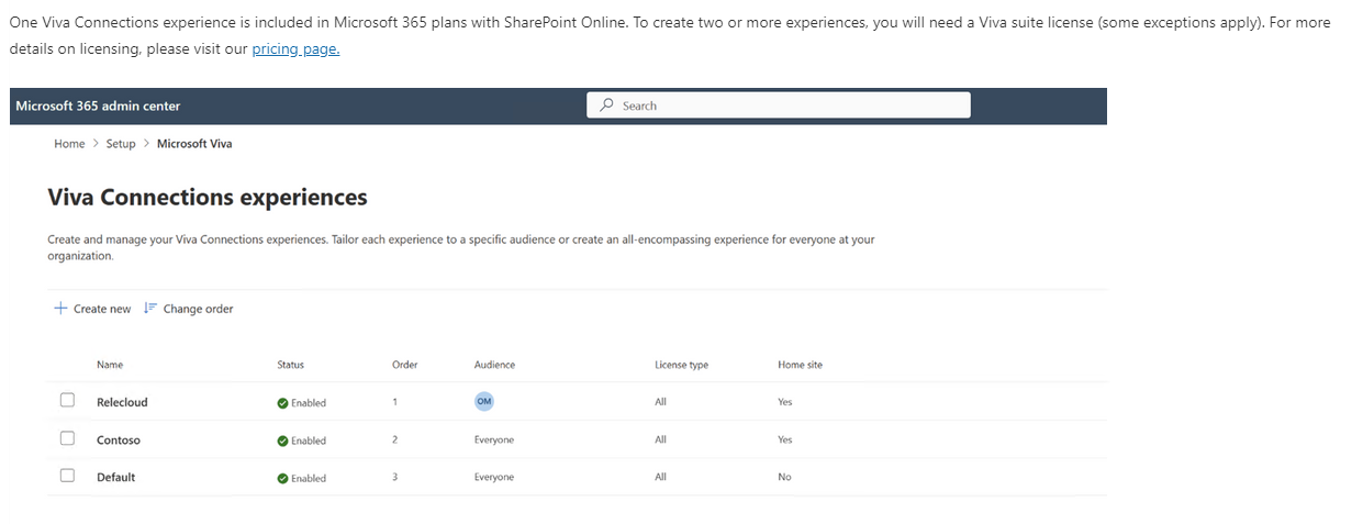 Can we implement multiple Viva connection experience with Enterprise E3 ...