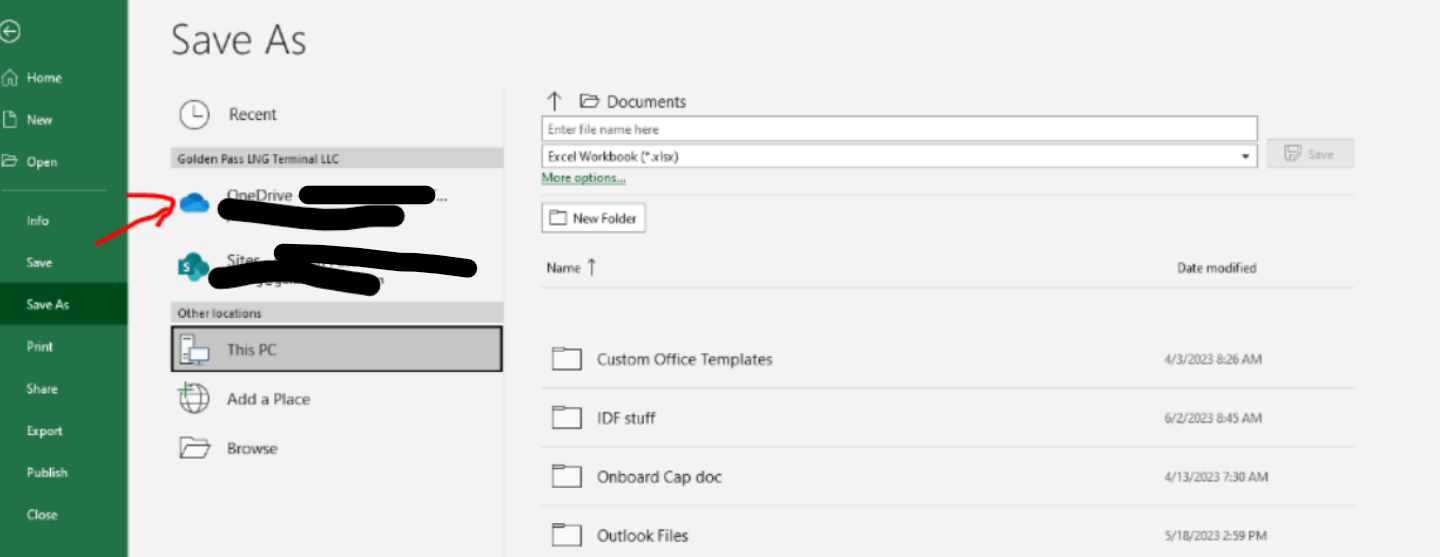 OneDrive not appearing under save as - Microsoft Q&A