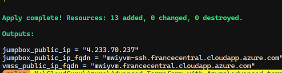 Can't acces Azur VM after succesful infra creation according to "Create ...