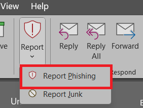 How can i remove only the "Report Phishing" Button from Outlook Classic ...