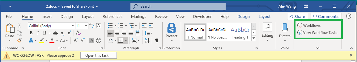 Office 365:Word SharePoint Workflows and Sharing - Microsoft Q&A