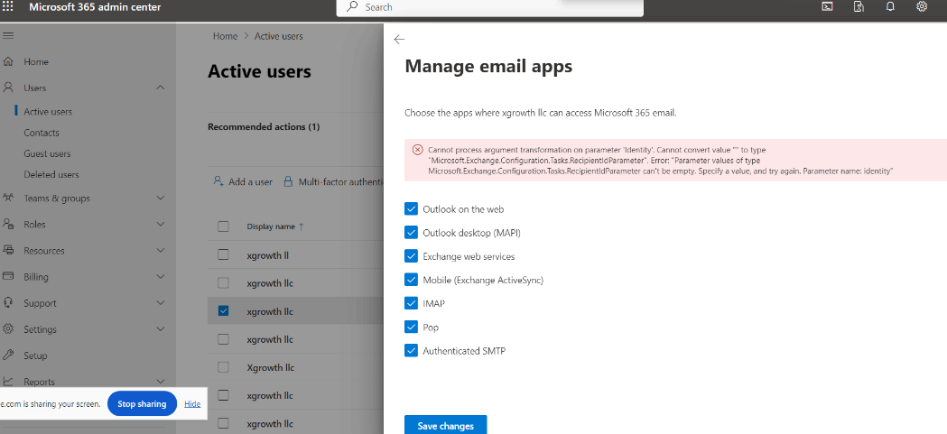 I'm unable to successfully enable the IMAP settings to be able to read ...