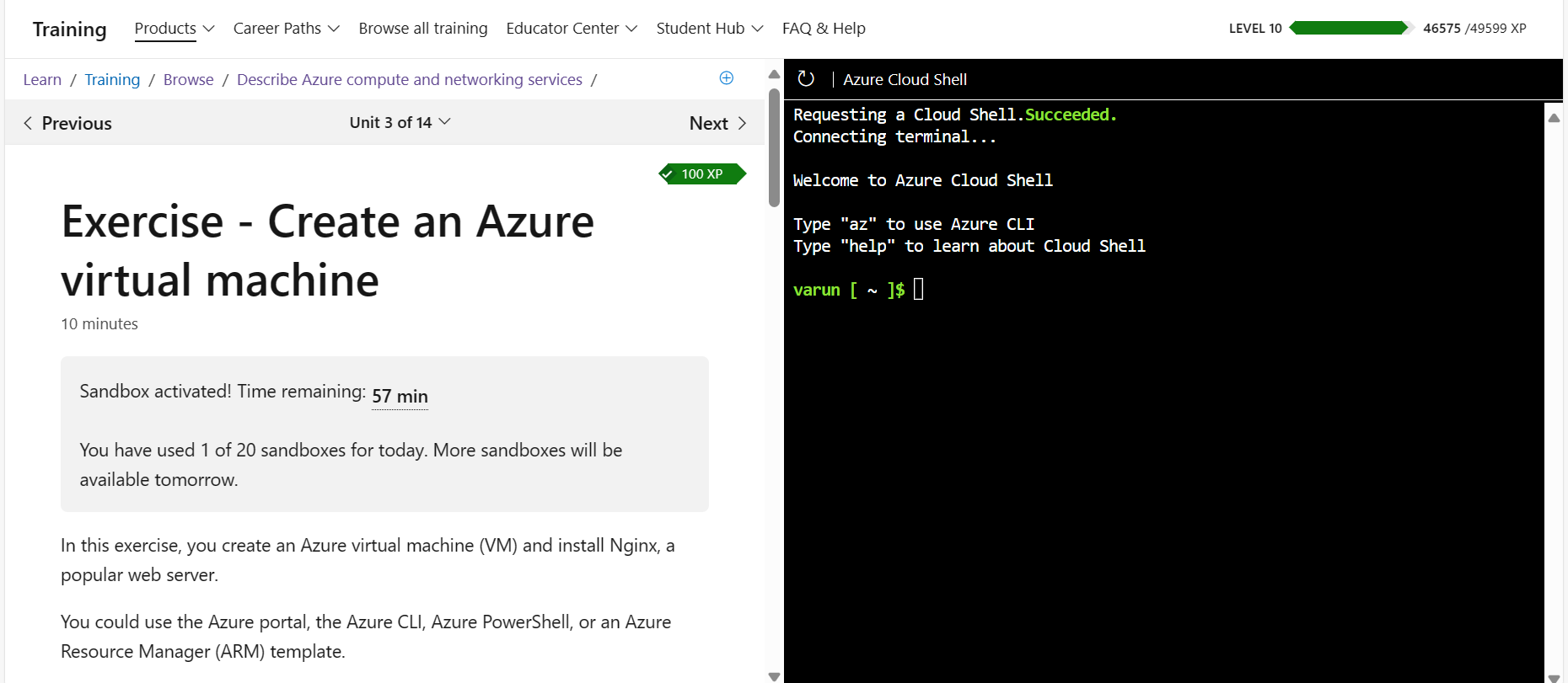 UNBLOCK LEARNING EXERCISE SANDBOXES - Microsoft Q&A