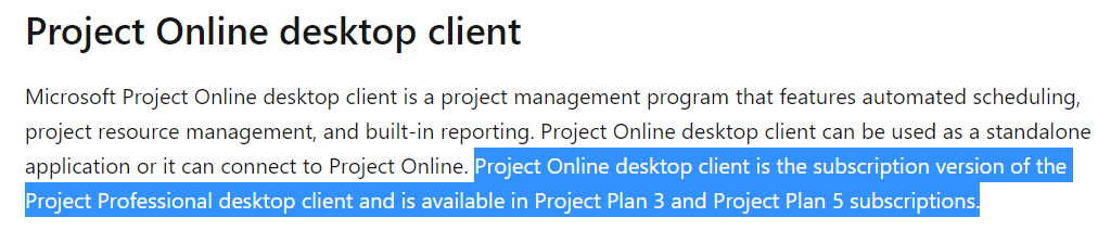 What is "Project for Office (Plan E1)"? - Microsoft Q&A